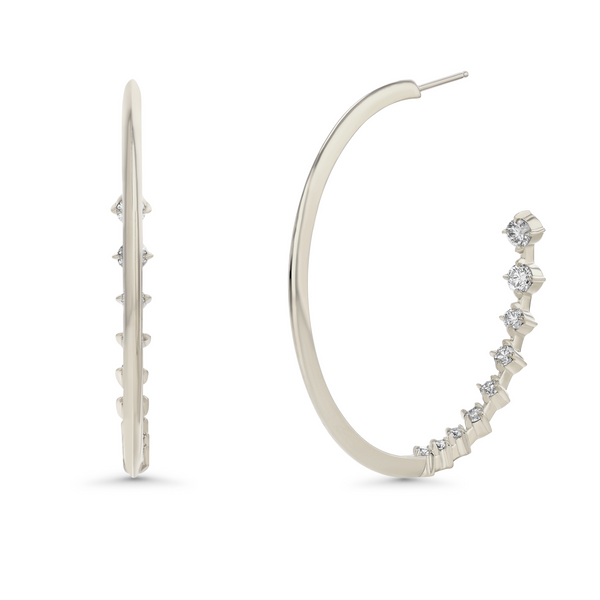 Large Knife Edge Éclat Hoops - Lizzie Mandler