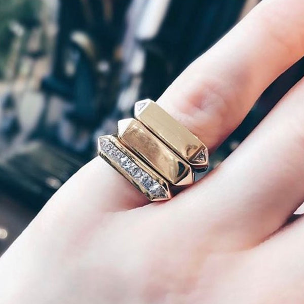 Wide Chevron Band with Trillions - Lizzie Mandler